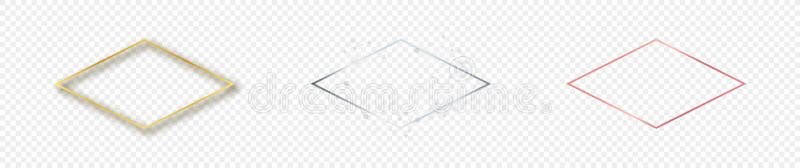 Set of Three Rhombus Shape Frames Stock Vector - Illustration of white ...