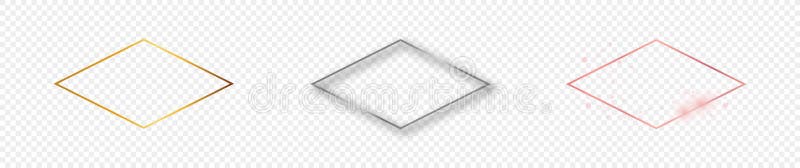 Set of Three Rhombus Shape Frames Stock Illustration - Illustration of ...