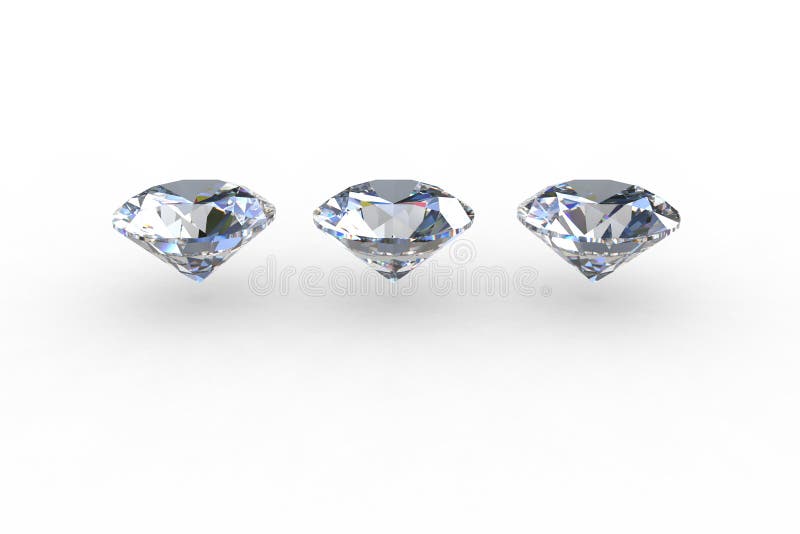 Set of Three Round Diamonds Stock Illustration - Illustration of ...