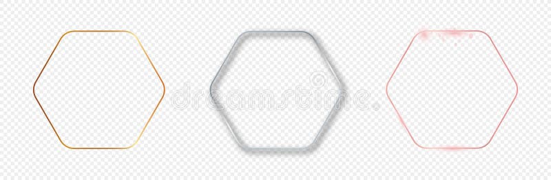 Set of Three Rounded Hexagon Frames Stock Illustration - Illustration ...
