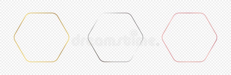 Set of Three Rounded Hexagon Frames Stock Vector - Illustration of ...