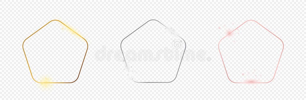 Set of Three Rounded Pentagon Frames Stock Vector - Illustration of ...