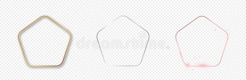 Set of Three Rounded Pentagon Frames Stock Illustration - Illustration ...
