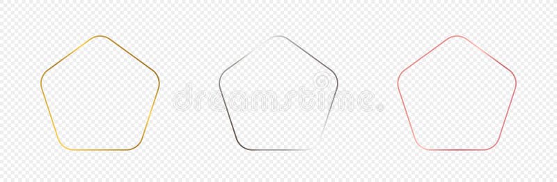 Set of Three Rounded Pentagon Frames Stock Illustration - Illustration ...