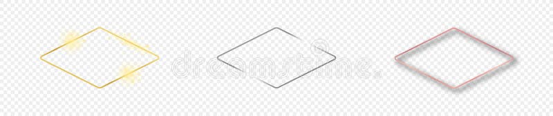 Set of Three Rounded Rhombus Frames Stock Illustration - Illustration ...