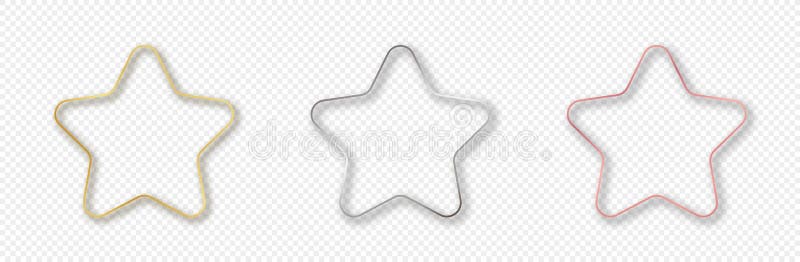 Set of Three Rounded Star Frames Stock Vector - Illustration of ...