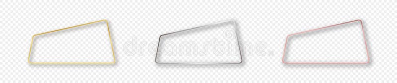 Set of Three Rounded Trapezium Frames Stock Illustration - Illustration ...