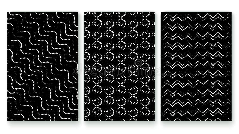 Set of Three Seamless Geometric Stylish Patterns Stock Vector ...