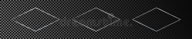 Silver Glowing Rhombus Shape Frame Stock Vector - Illustration of metal ...