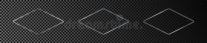 Silver Glowing Rounded Rhombus Shape Frame Stock Vector - Illustration ...