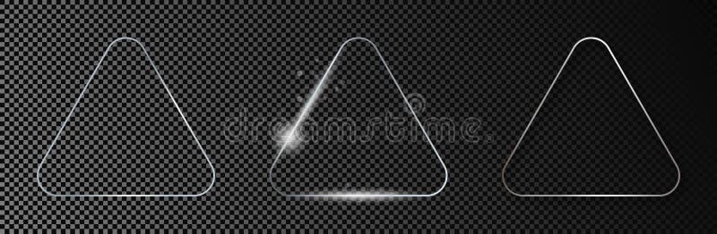 Silver Glowing Rounded Triangle Frame Stock Vector - Illustration of ...