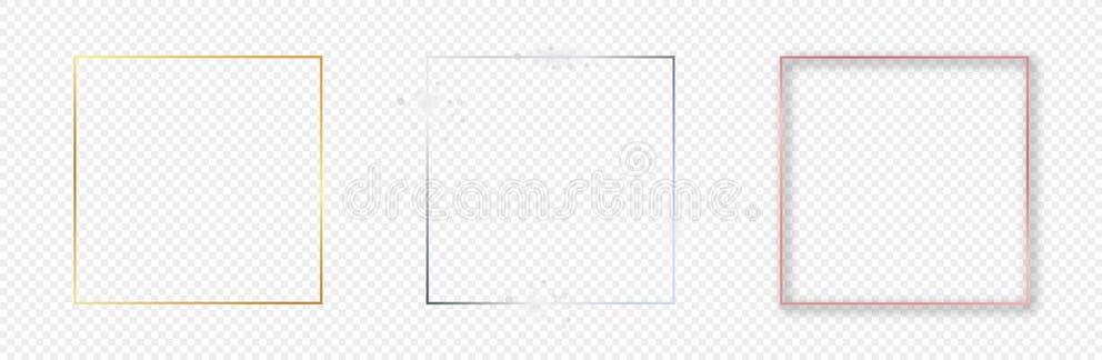 Set of three square frames stock vector. Illustration of shape - 361744979