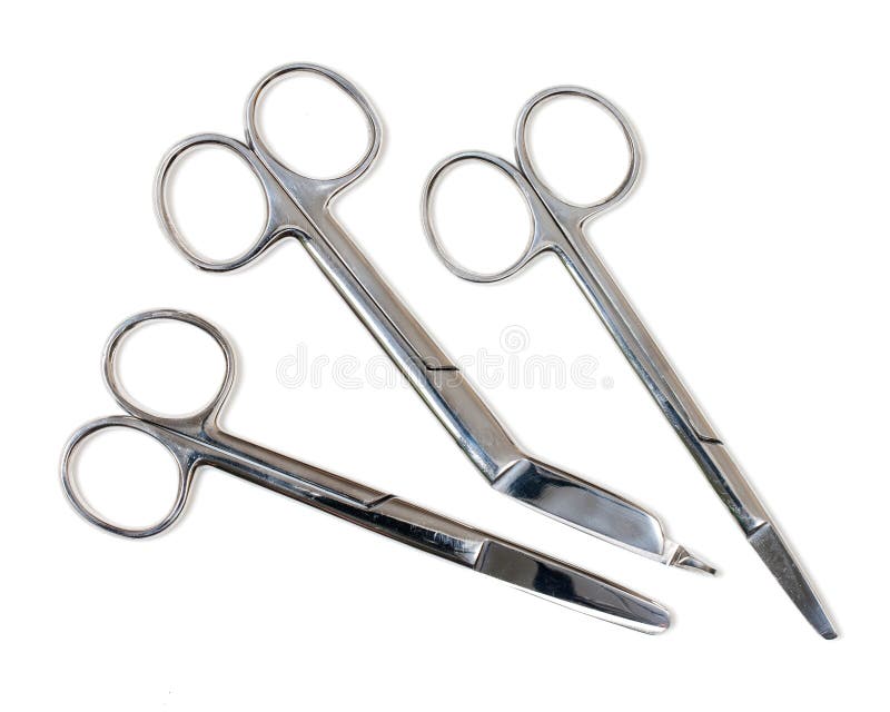 Set of Three Surgical Scissors Stock Image - Image of instrument, tool ...
