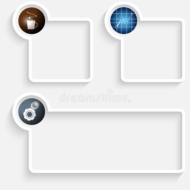 Set of three text box stock vector. Illustration of corner - 38160196