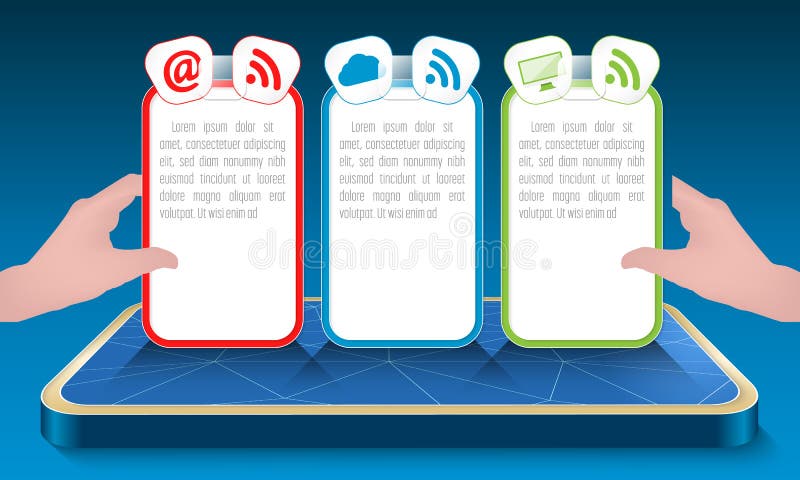 Set of three text frames stock illustration. Illustration of graphic ...