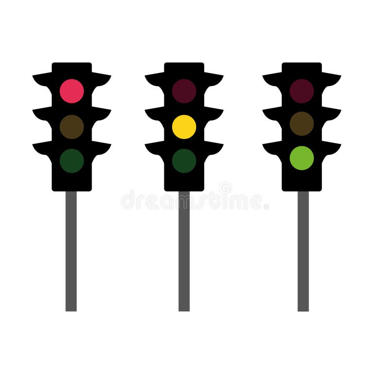 Set of Three Traffic Lights Vector Stock Vector - Illustration of pause ...