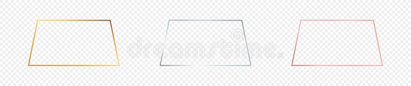 Set of Three Trapezoid Shape Frames Stock Illustration - Illustration ...