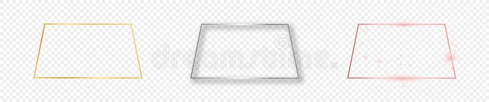 Set of Three Trapezoid Shape Frames Stock Vector - Illustration of ...