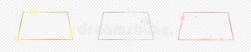 Set of Three Trapezoid Shape Frames Stock Illustration - Illustration ...