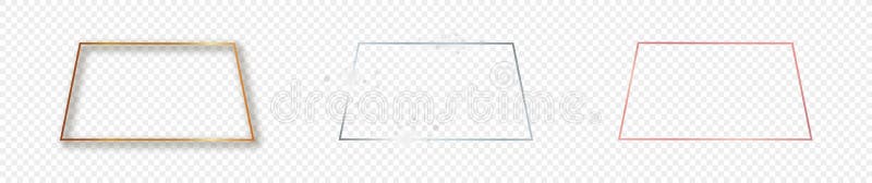 Set of Three Trapezoid Shape Frames Stock Vector - Illustration of ...