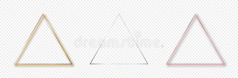 Set of Three Triangle Frame Stock Vector - Illustration of black ...