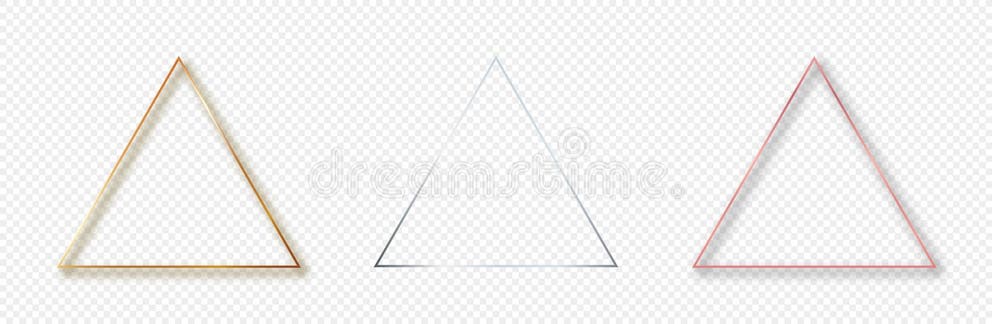 Set of Three Triangle Frame Stock Vector - Illustration of black ...