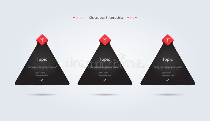 Set of Three Triangle Shape Banners Illustration Design, a Dark Symbol ...