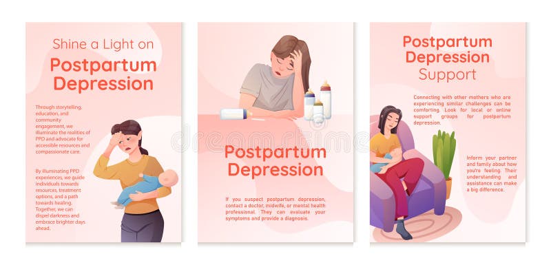 Set of Three Vector Brochures with Information about Support for ...