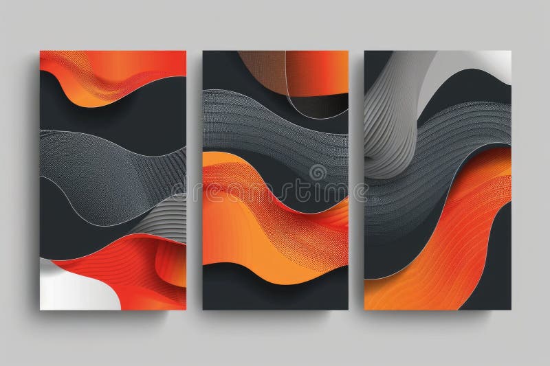 Set of Three Vertical Banners with Abstract Shapes. Perfect for Modern ...