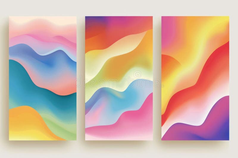 Set Three Vertical Banners Colorful Background Stock Photos - Free ...