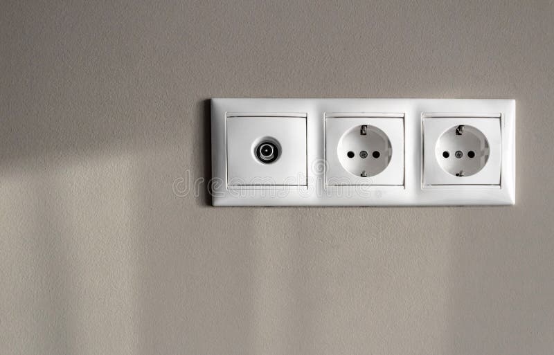 Empty Electrical Socket on the Wall. Stock Photo - Image of plug ...