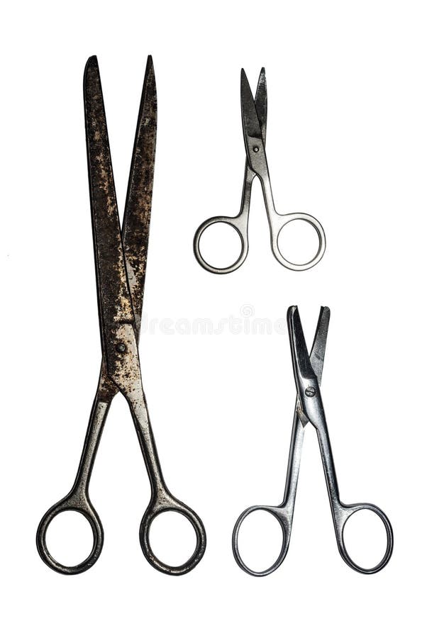 Set of Three Wide Open Old Shears Stock Photo - Image of clip, shears ...