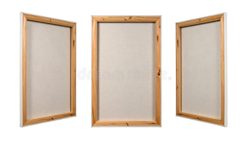 Set of Three Wooden Frames for Canvas Painting from Different Angles ...