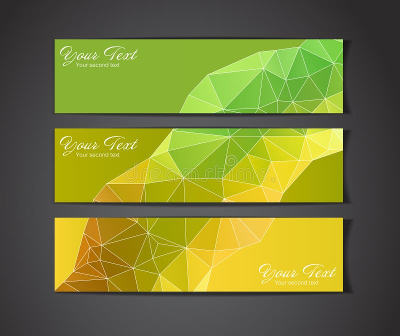 Set of Three Yellow Geometric Banners Stock Vector - Illustration of ...