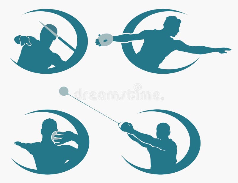Set of Throwing Sports Symbols Stock Vector - Illustration of ...