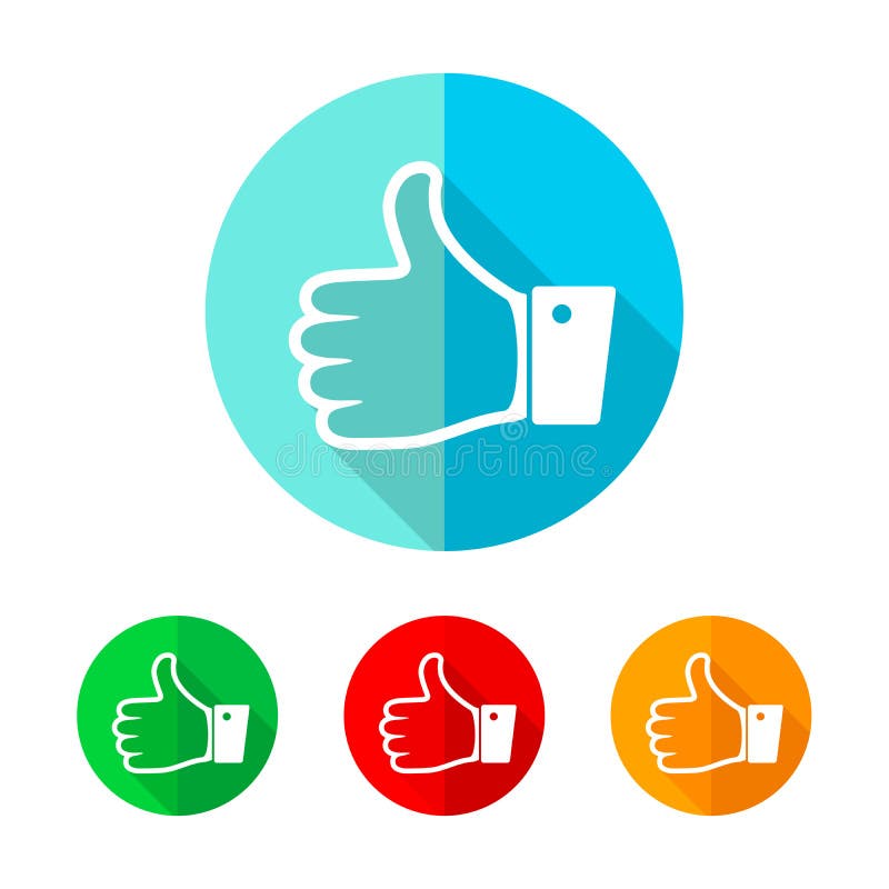 Set of Thumb Up Icons. Vector Illustration. Stock Illustration ...