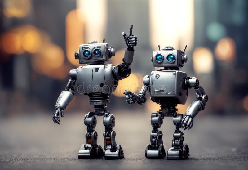 Set Thumbs Background Robots Giving Robot Thumb Up Android Cyborg Ai ...