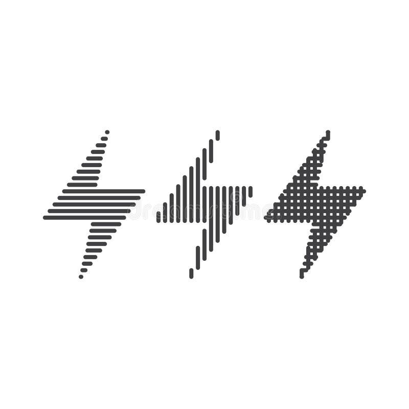 Set of Thunder Bolt with Unique Shape. Vector Logo Icon Template Stock ...