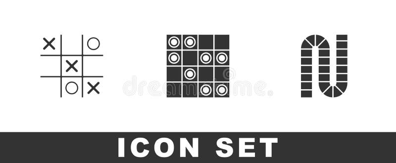 Set Tic Tac Toe Game, Board of Checkers and Icon. Vector Stock Vector - Illustration of checkers ...