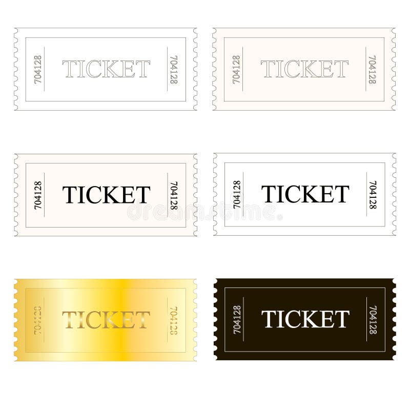 Set Ticket Icons Stock Vector Stock Vector - Illustration of element ...