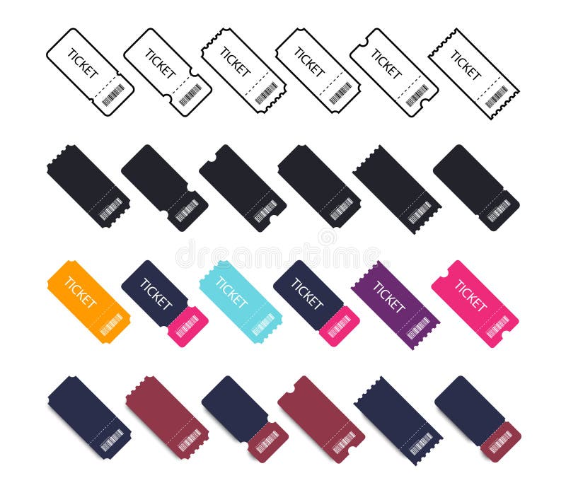 Set of Tickets in Different Design. Template Tickets Stock Vector ...