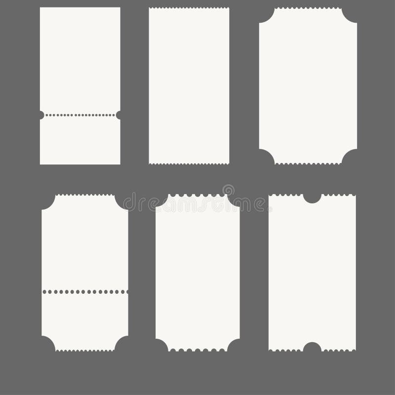 Set of Tickets on a Gray Background. Vector Illustration Stock ...