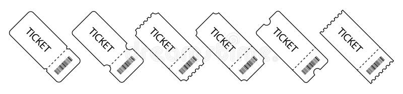 Set of Tickets in a Row in a Linear Design. Blank Templates Tickets ...