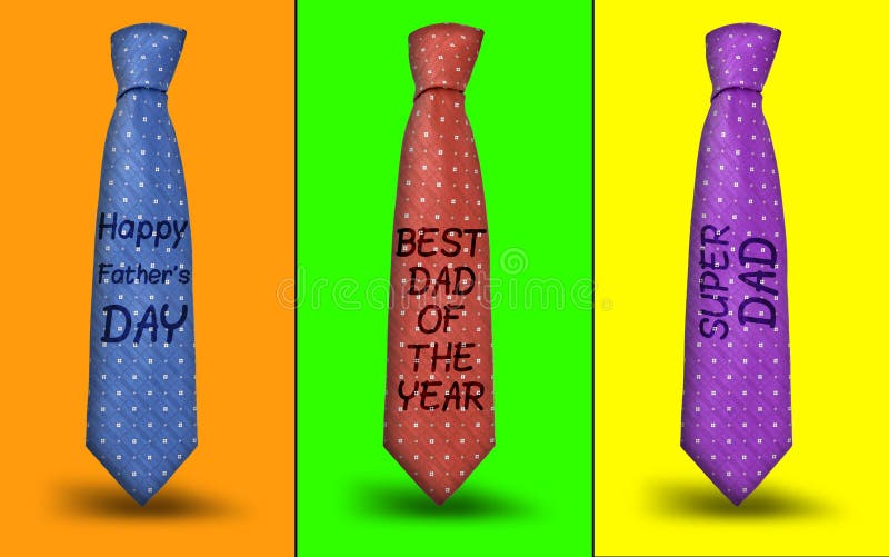 Set Tie Father`s Day Celebration Stock Illustration - Illustration of ...