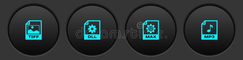 Set TIFF File Document, DLL, MAX and MP3 Icon. Vector Stock Vector ... Set TIFF File Document, DLL, MAX and MP3 Icon. Vector Stock Vector ...