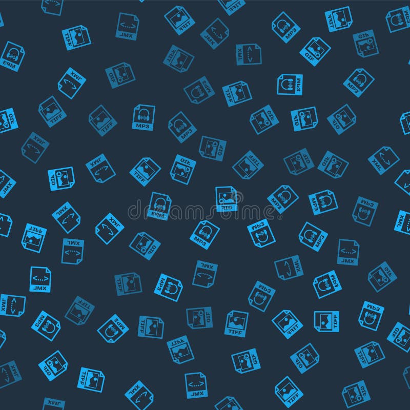 Set TIFF File Document, MP3, GIF and XML on Seamless Pattern. Vector ... Set TIFF File Document, MP3, GIF and XML on Seamless Pattern. Vector ...