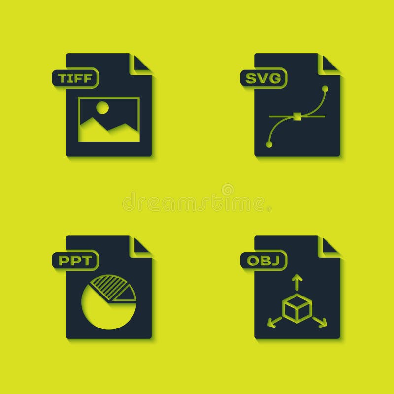 Set TIFF File Document, OBJ, PPT and SVG Icon. Vector Stock Vector ... Set TIFF File Document, OBJ, PPT and SVG Icon. Vector Stock Vector ...