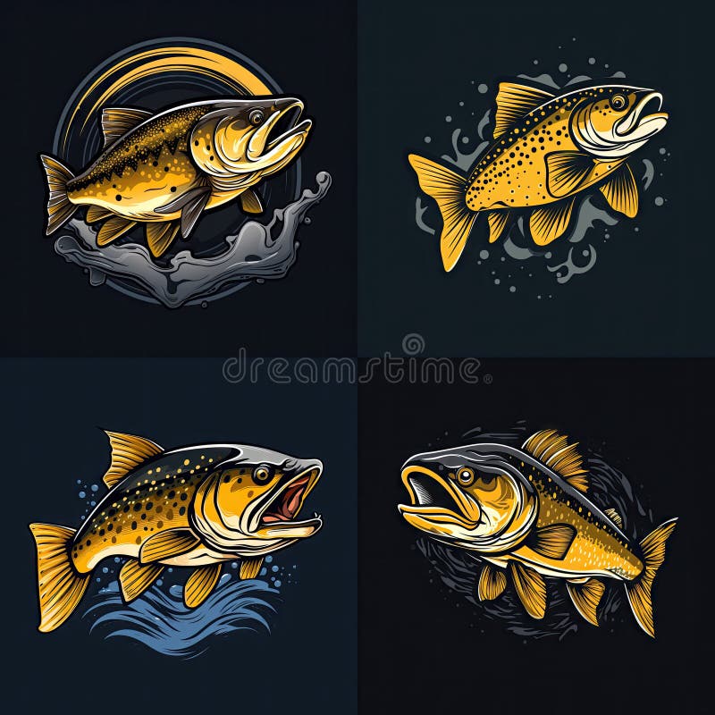 Set of Tiger Trout Fish for Gamefish Bundle Collection Stock ...