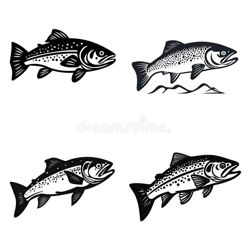 Set of Tiger Trout Fish for Gamefish Bundle Collection Stock ...