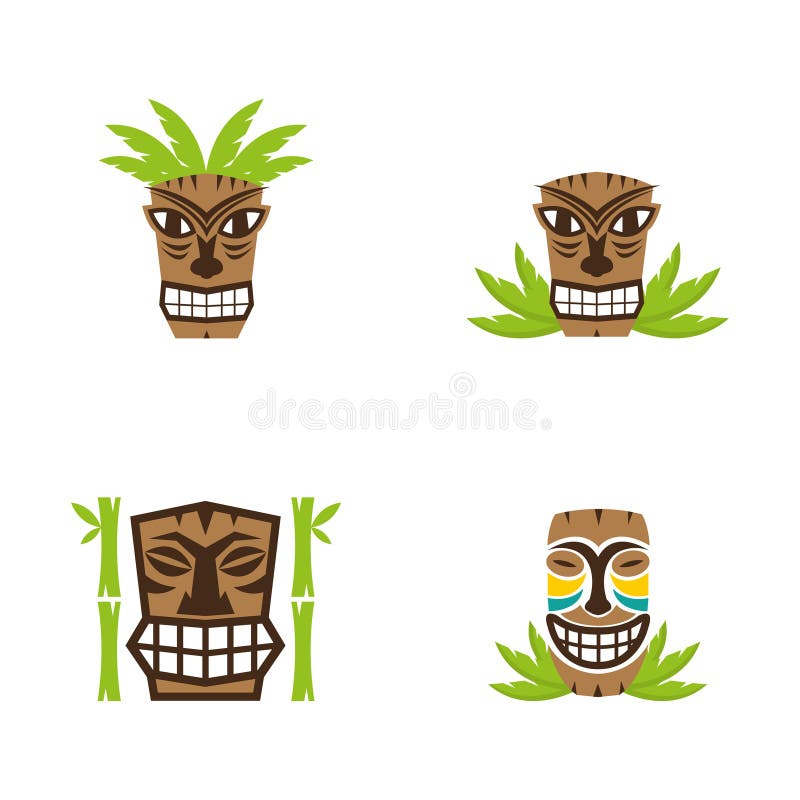 Tiki stock vector. Illustration of brown, palm, graphic - 275744350